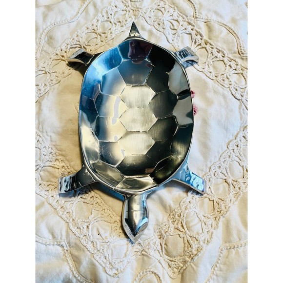 Hand Crafted | Accents | Vintage Handmade Pewter Turtle Serving Tray ...